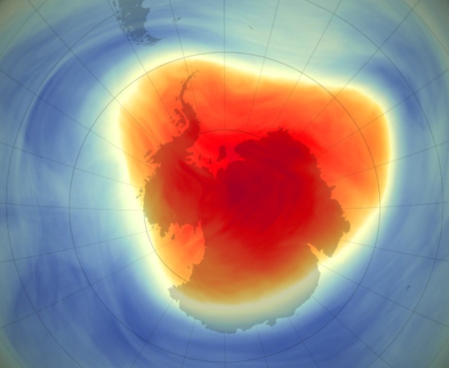 Esta imagem da Nasa mostra recuperação do buraco da camada de ozônio ...