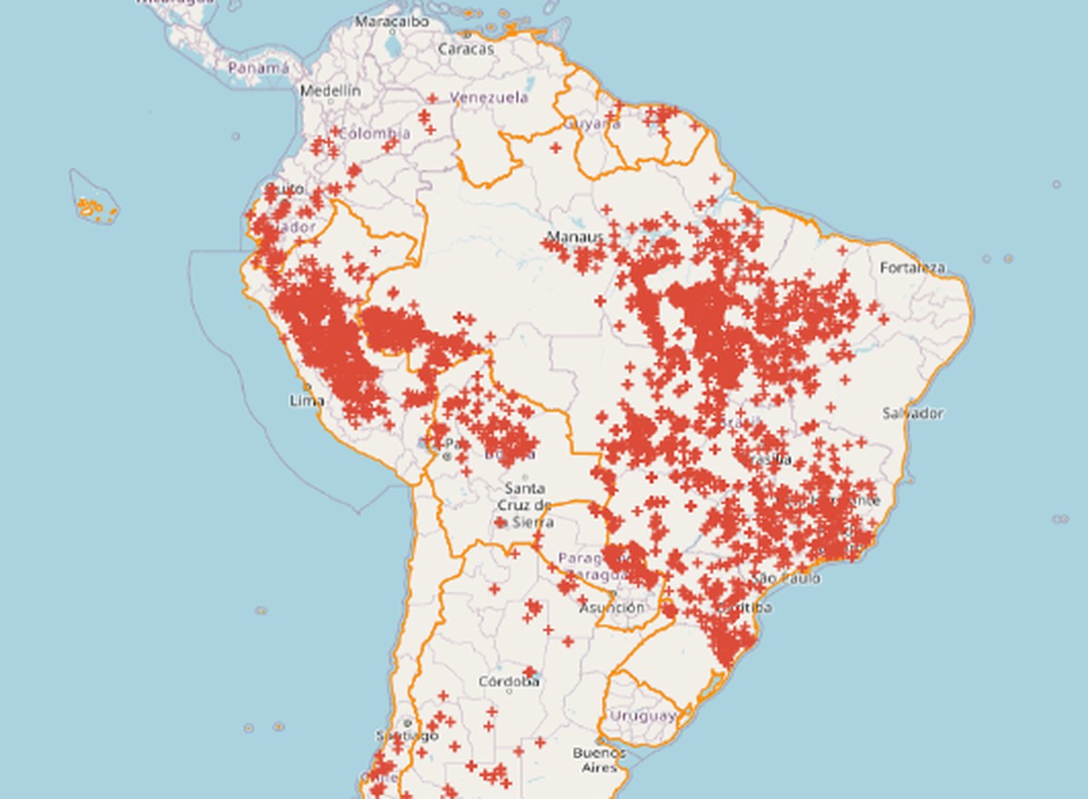 Este site atualiza pontos de queimadas no Brasil a cada 10 minutos